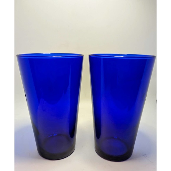 Libbey | Dining | 2 Vintage Cobalt Blue Libbey Flared Tumbler Glassware | Poshmark